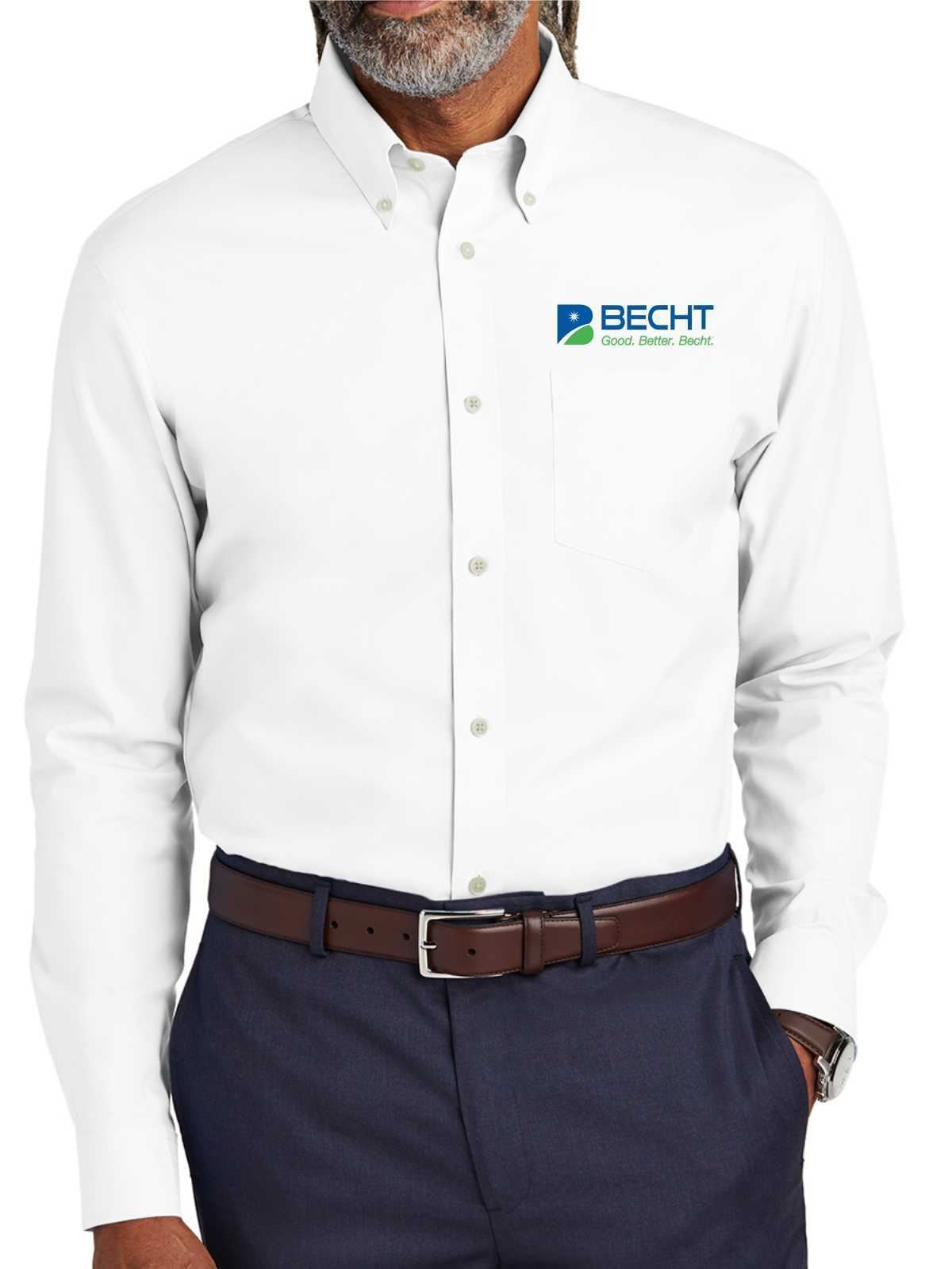 BECHT. Brooks Brothers® Wrinkle-Free Stretch Pinpoint Shirt