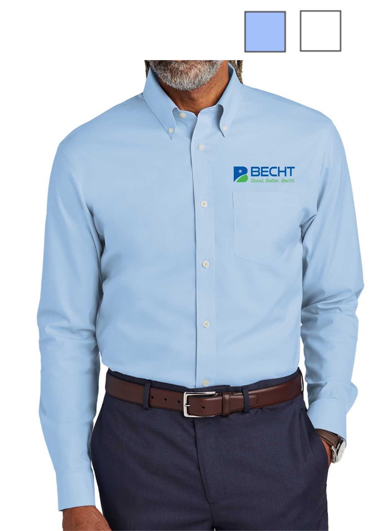 BECHT. Brooks Brothers® Wrinkle-Free Stretch Pinpoint Shirt